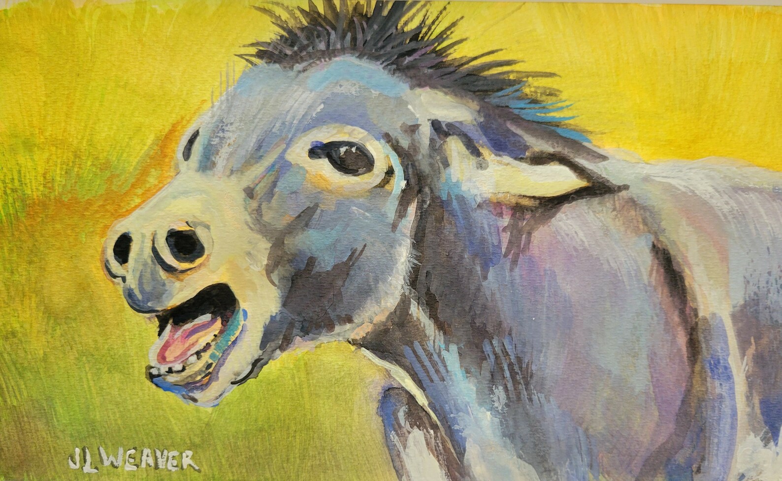Braying Donkey Original Watercolor Painting - Etsy