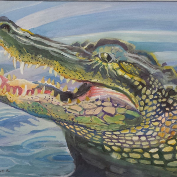 Alligator Painting - Etsy
