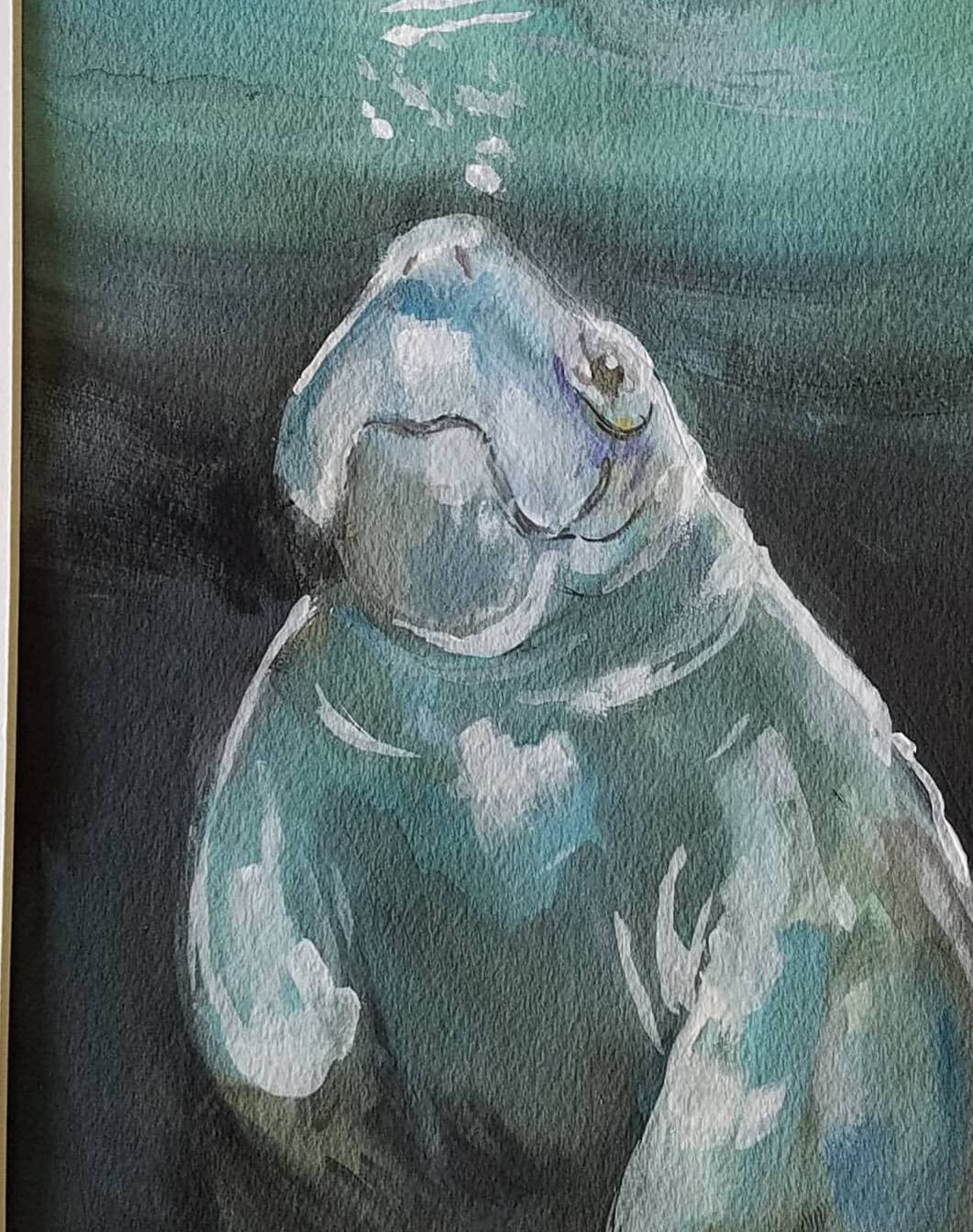 Sea Cow Original Watercolor and Gouache Painting - Etsy
