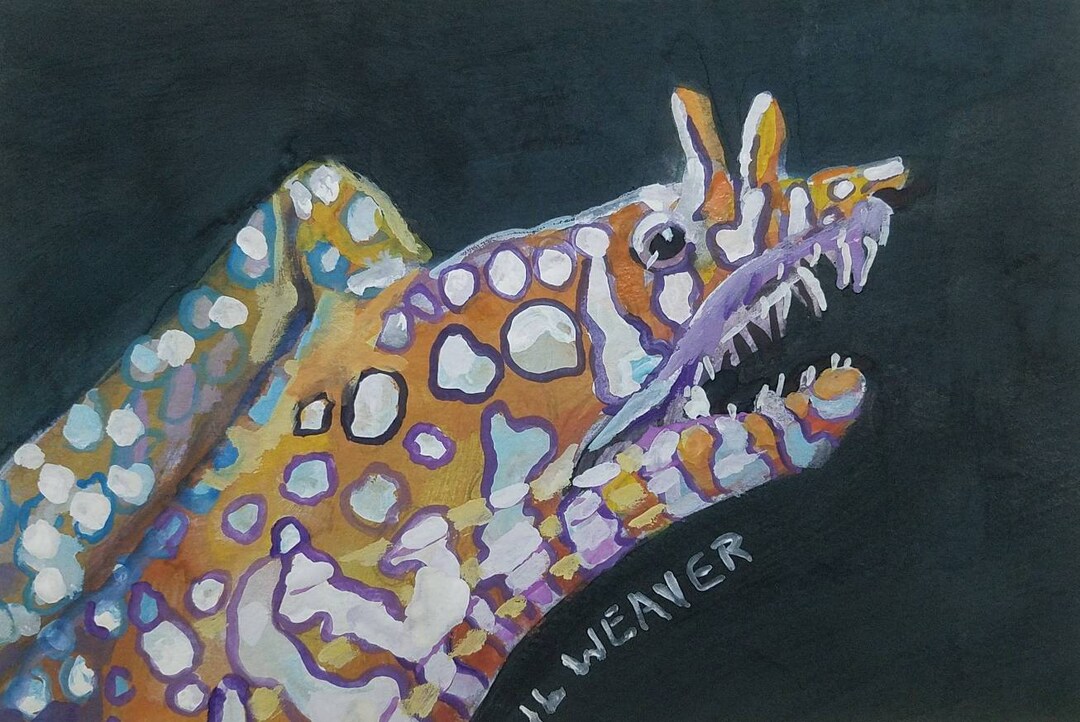 Spotted Eel Watercolor Painting, Matted 9x12 - Etsy