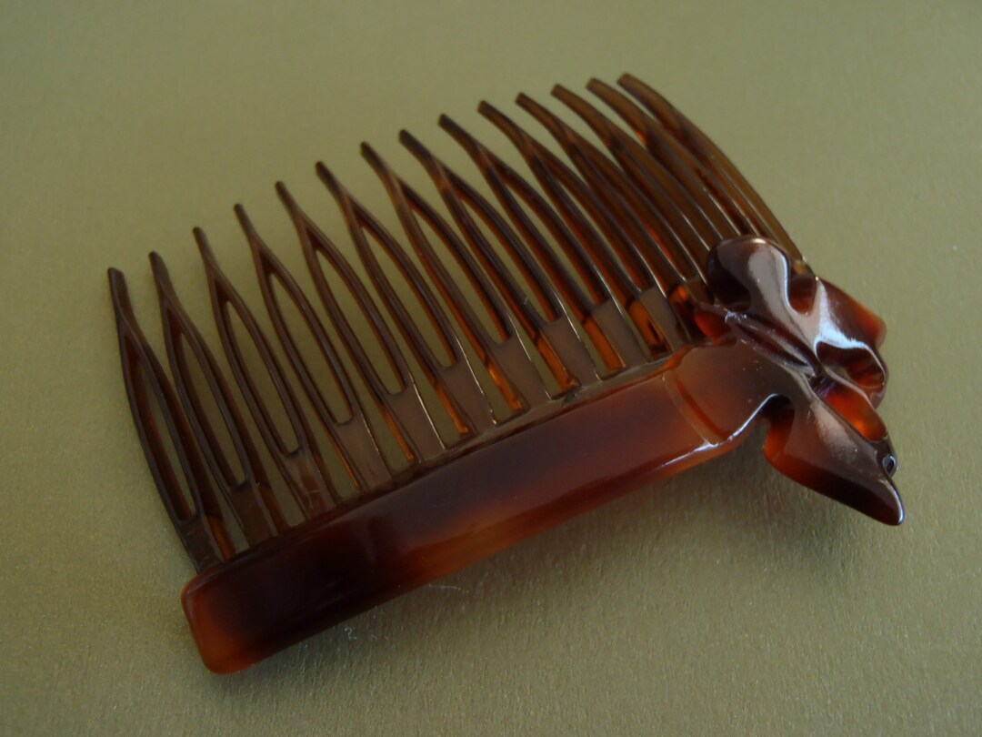 Vintage French Hair Comb Butterfly Decoration 1960s Faux Tortoise Shell ...