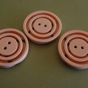 3 Vintage Pierced Mod Pink 60s Coat Buttons 33mm approx 1 1/4 Inch 2 ...