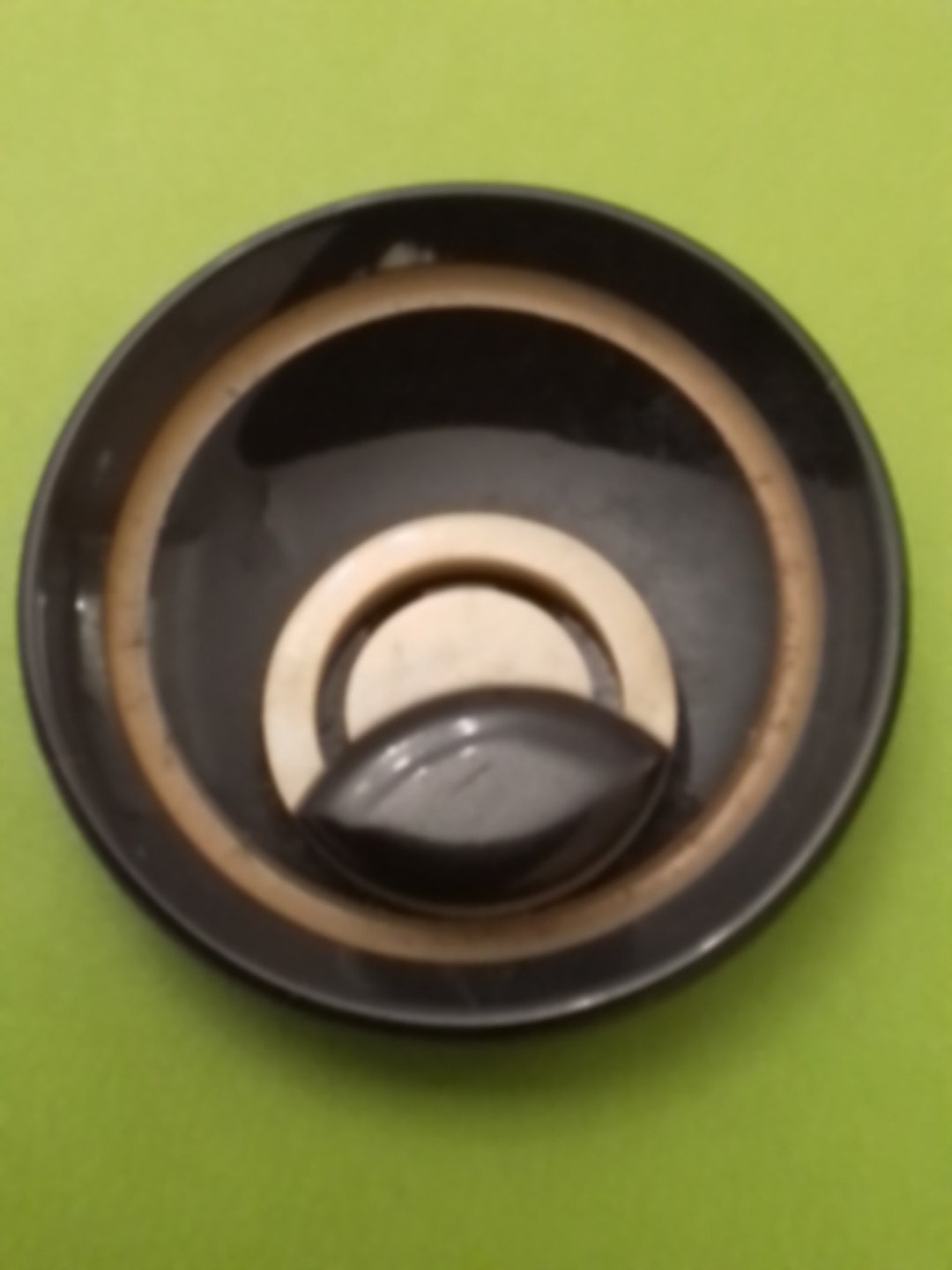 Vintage French Art Deco Chocolate Brown & Beige Celluloid Geometric ...