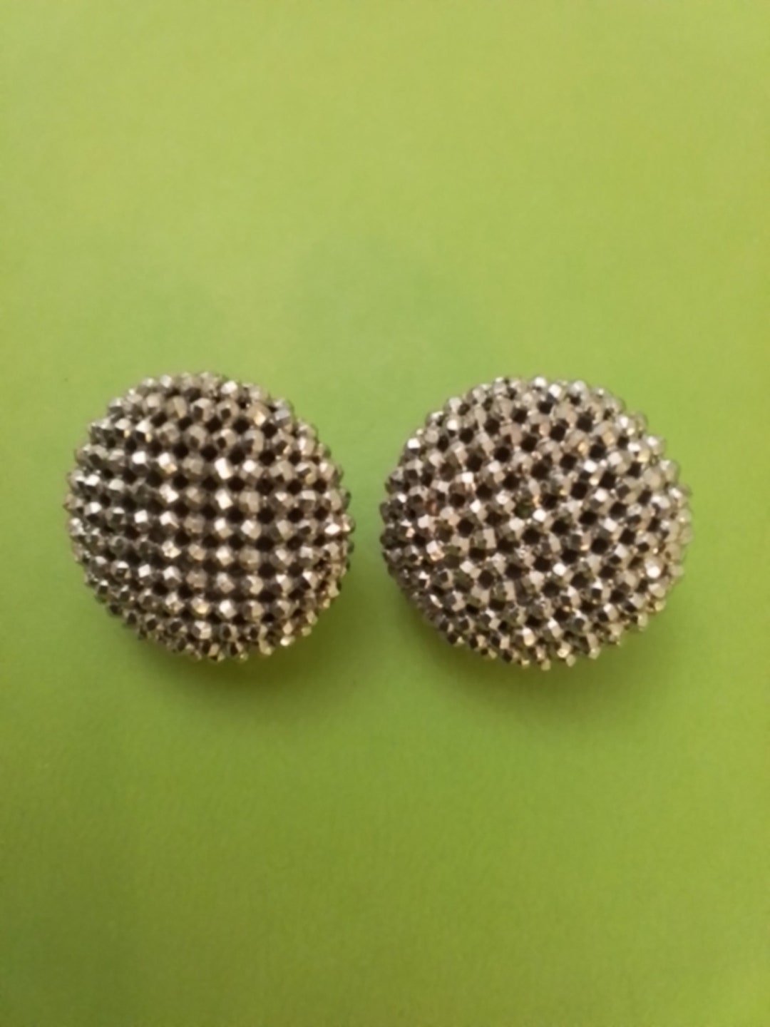 2 French Vintage Haute Couture Buttons Silver Tone 1940-60s Chic 7/8 ...