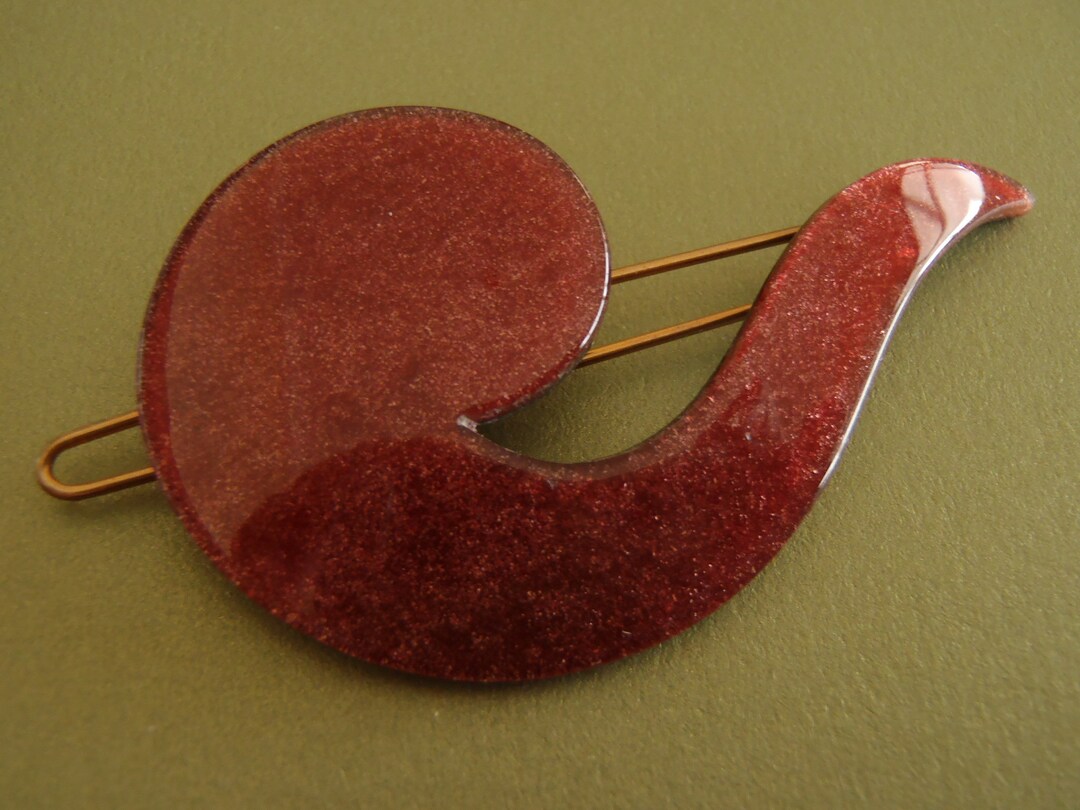 Vintage Italian Designer Barrette by Laura Biagiotti Wine Colored With ...