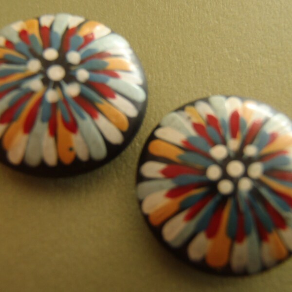 Painted Wood Buttons - Etsy
