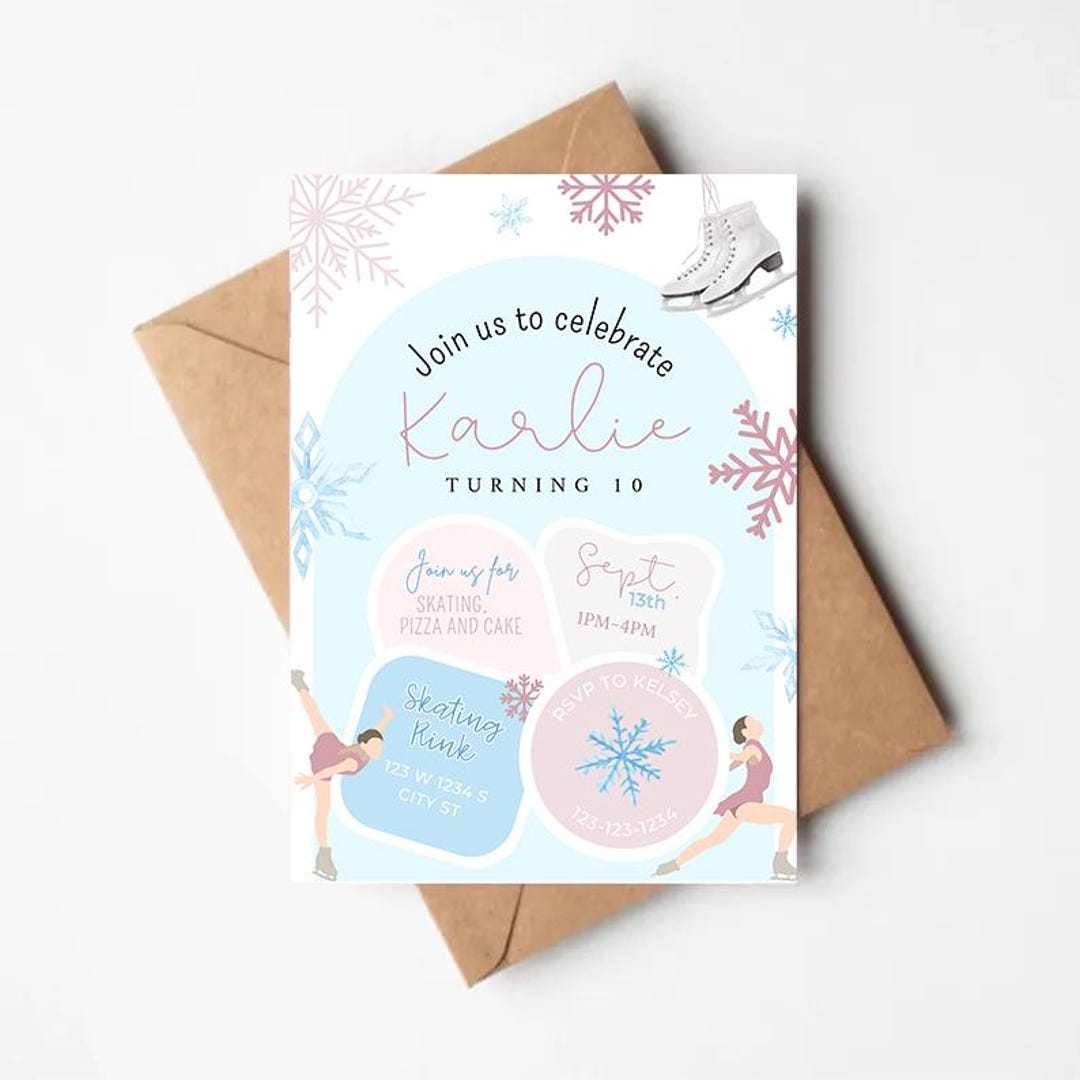 Ice Skating Invite - Ice Skating Birthday Invite - Ice Princess ...