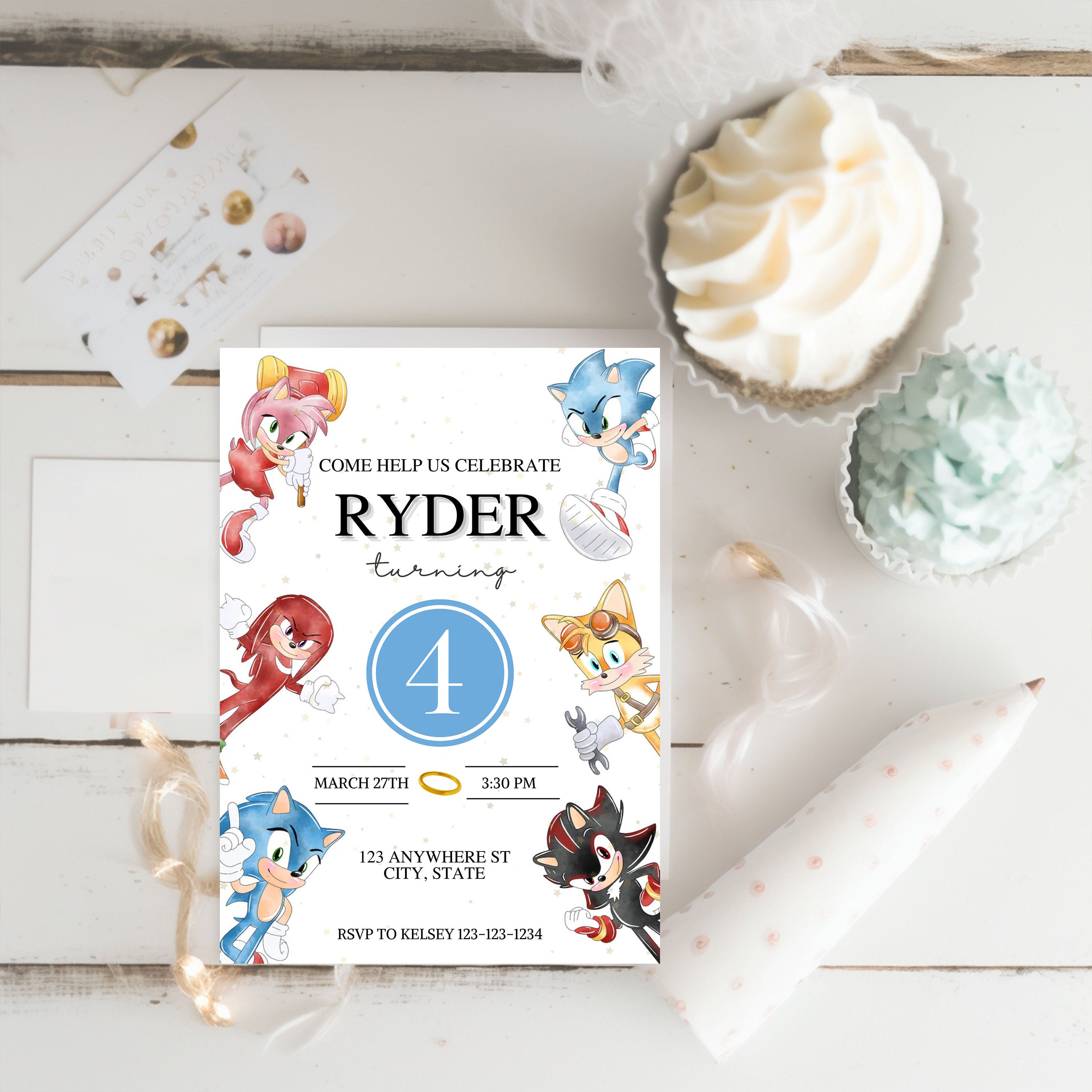 Sonic the Hedgehog Birthday Digital Invitation | Super Sonic Birthday ...