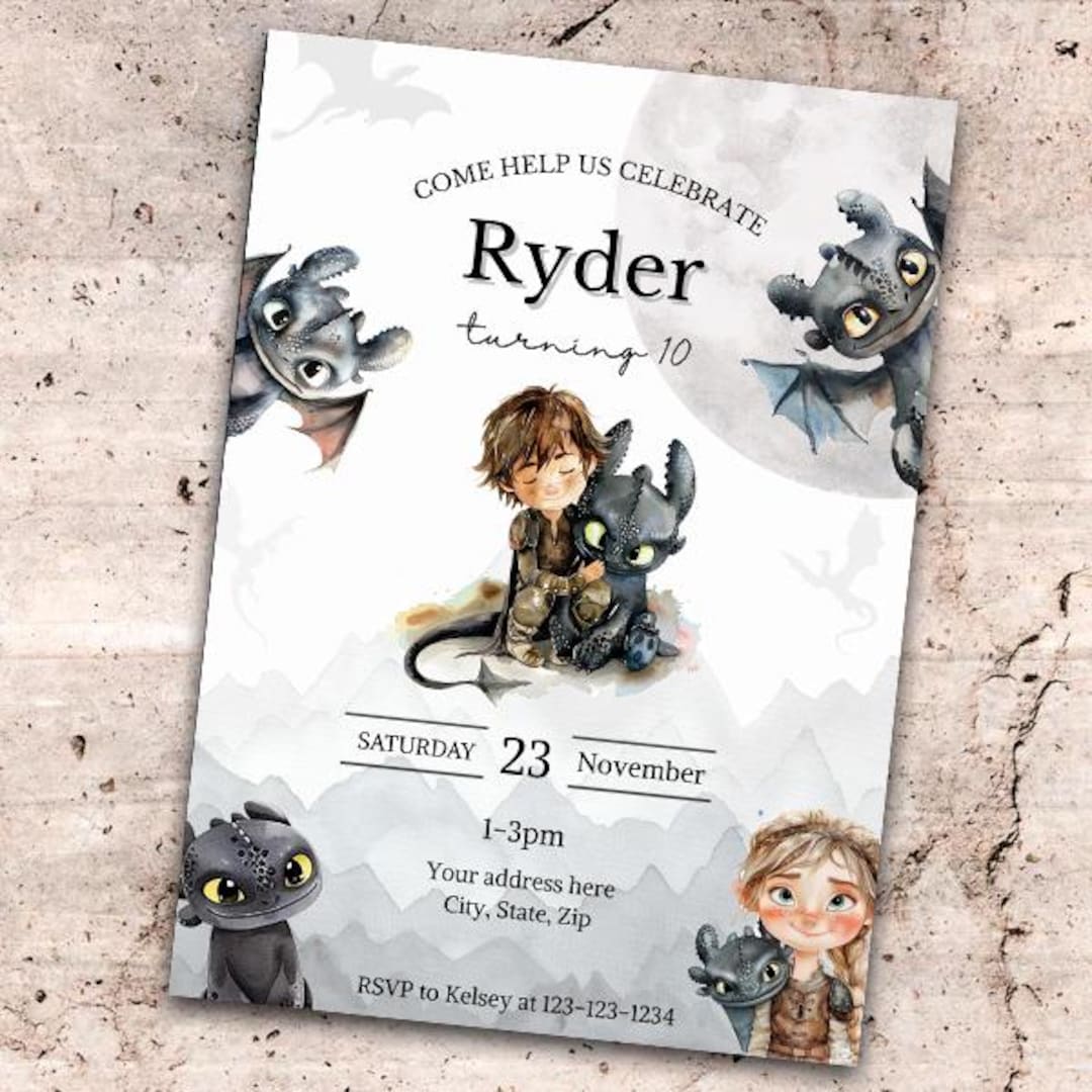 How to Train Your Dragon Birthday Invite - How to Train Your Dragon ...
