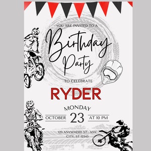Dirt Bike Birthday Invitation - Dirt Bike Birthday Invite - Etsy