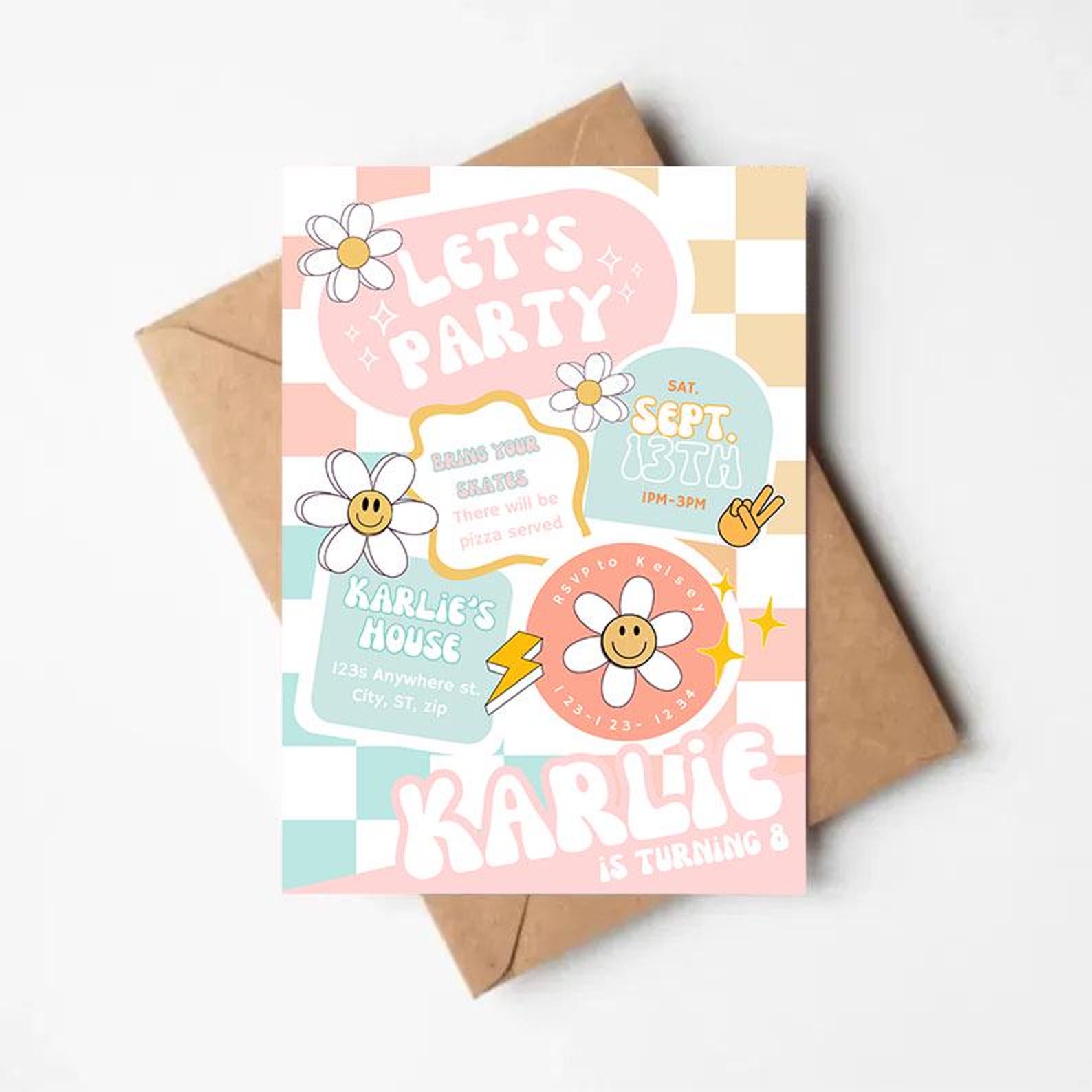 Preppy Birthday Invite, Teen Girl Birthday Invite, Tween Birthday ...