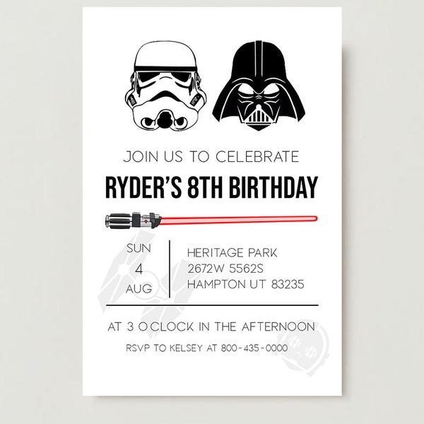 Birthday Starwars Invitation - Etsy