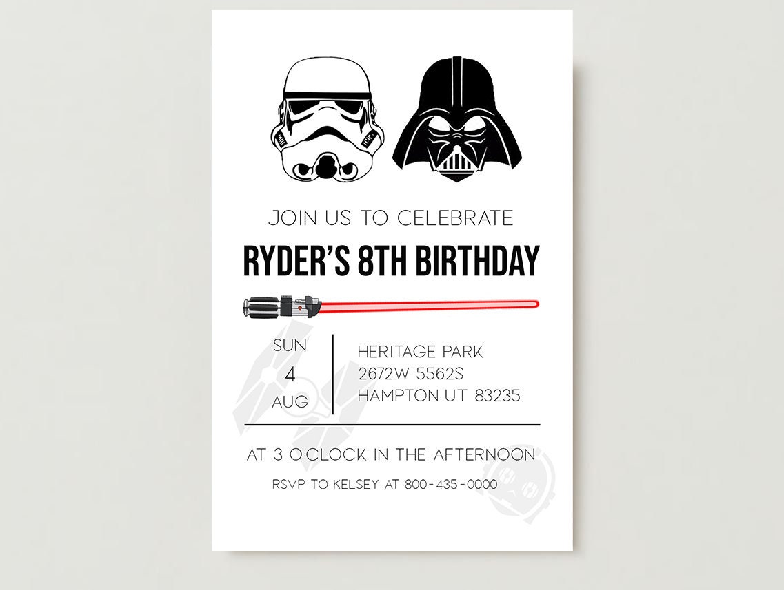 Star Wars Birthday Invitation Templates Invitebay Star Wars
