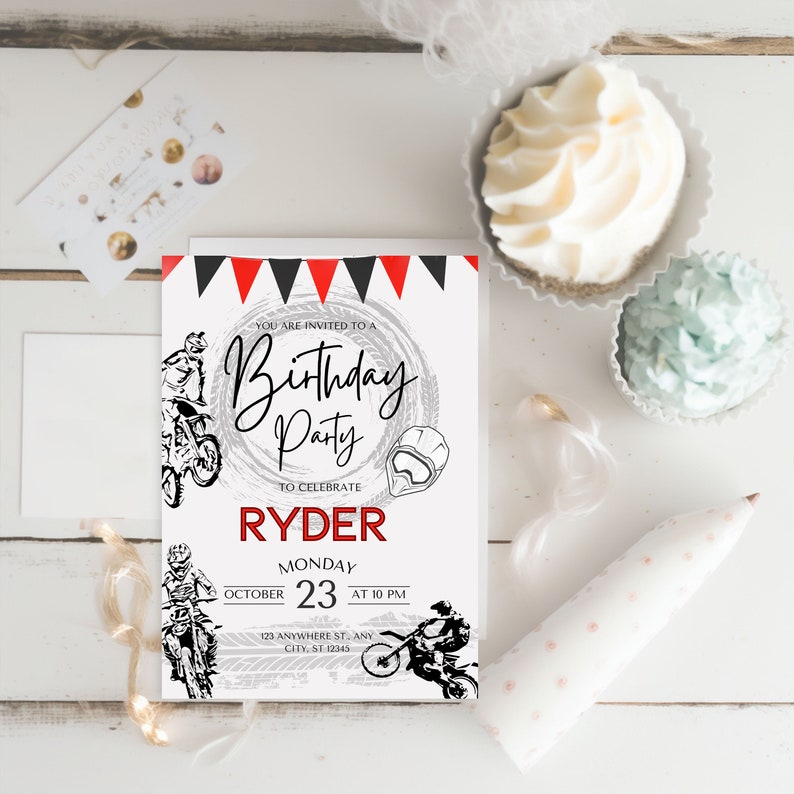 Dirt Bike Birthday Invitation - Dirt Bike Birthday Invite - Etsy