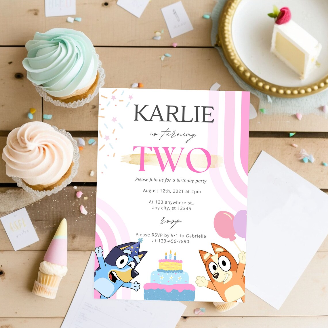 Bluey Birthday Party Invitation, Bluey Party Invitation, Digital Bluey ...