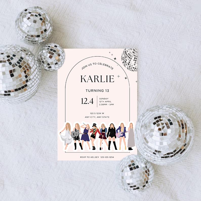 Editable Taylor Birthday Invitation, Swifty Birthday Invite, Swifty ...