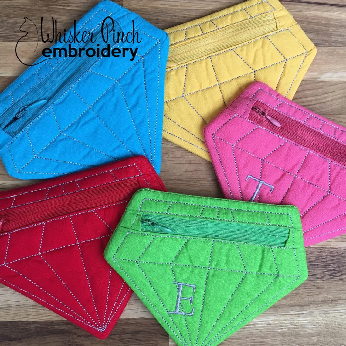 ITH in the Hoop Gem Shaped Coin Pouch Machine Embroidery Design - Etsy