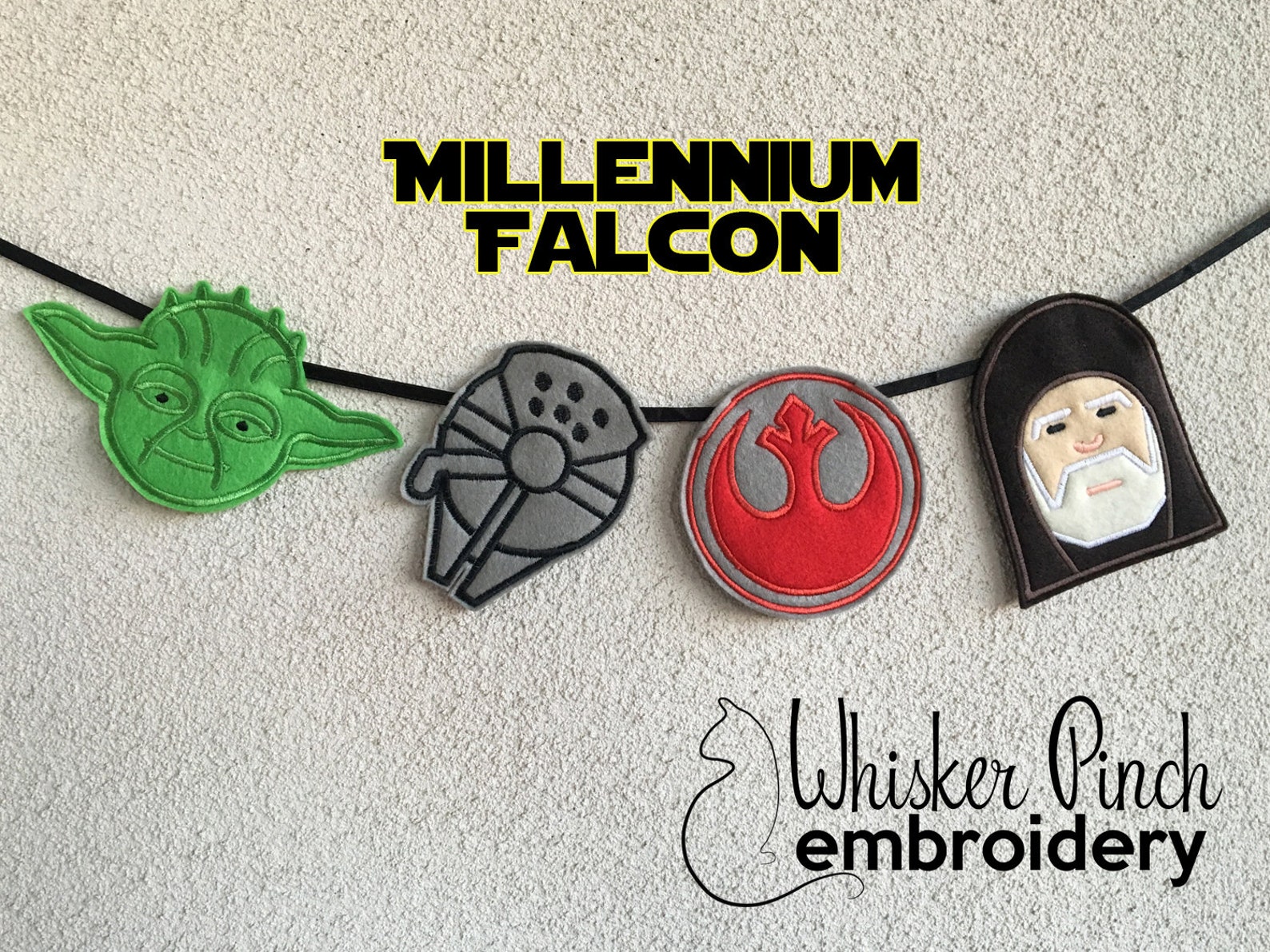 ITH Star Wars Millennium Falcon Bunting/ Garland Machine Embroidery ...