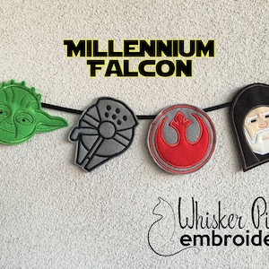 ITH Star Wars Millennium Falcon Bunting/ Garland - Machine Embroidery ...