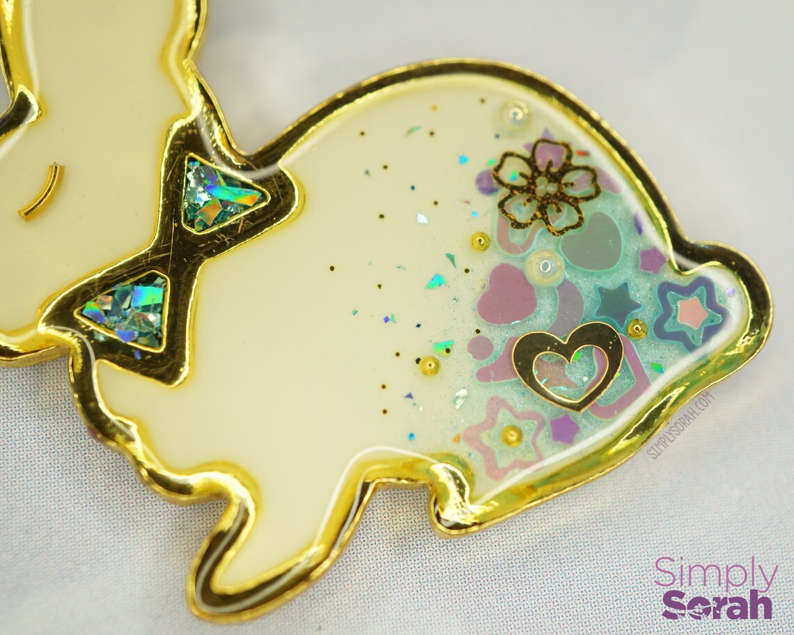 Blue Accent Bunny Keychain With Holographic Bow Holo - Etsy