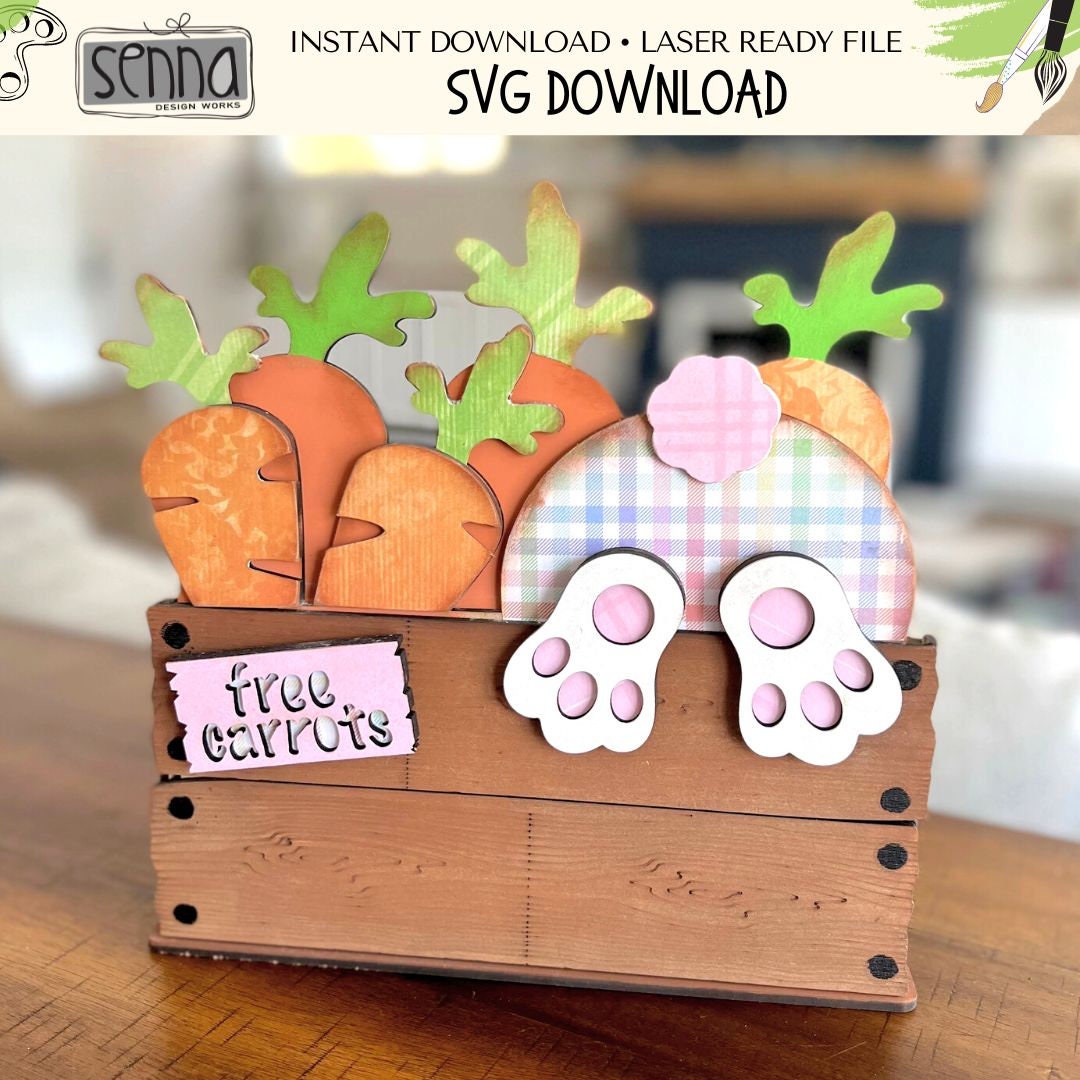 Wooden Crate Easter Svg Easter Interchangeable Svg Wooden Crate Bunny Svg Paint Party Laser ...