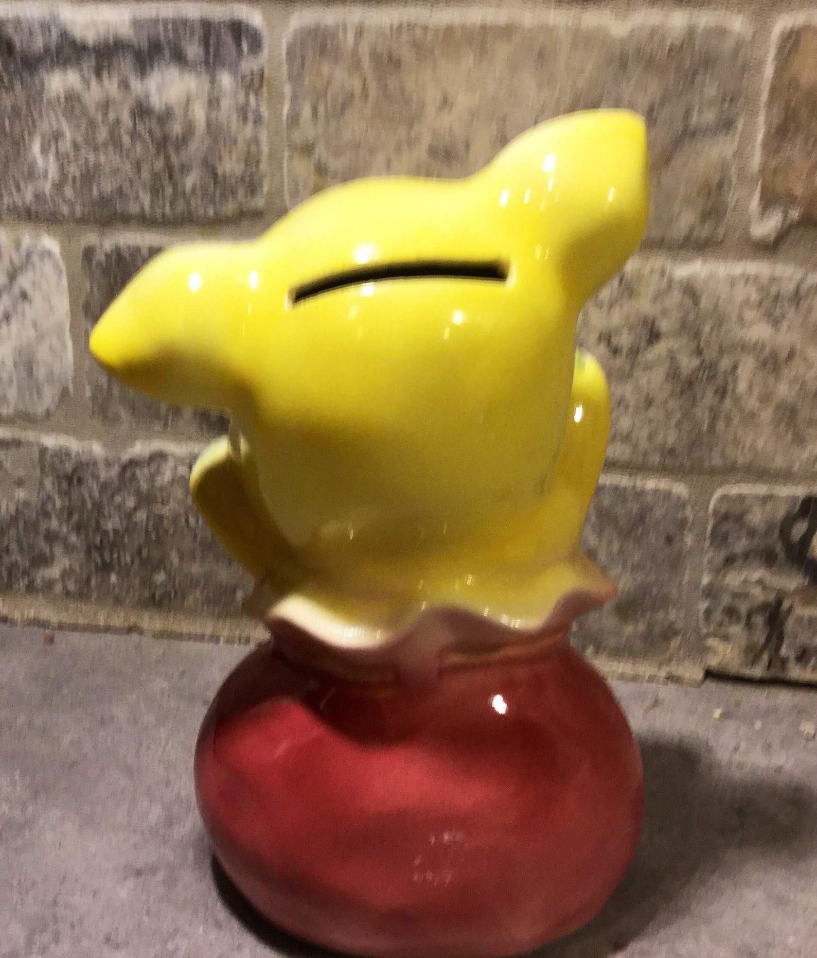 Retro Kitschy Piggy Bank Real Pig Bank Yellow Ceramic Piggy - Etsy