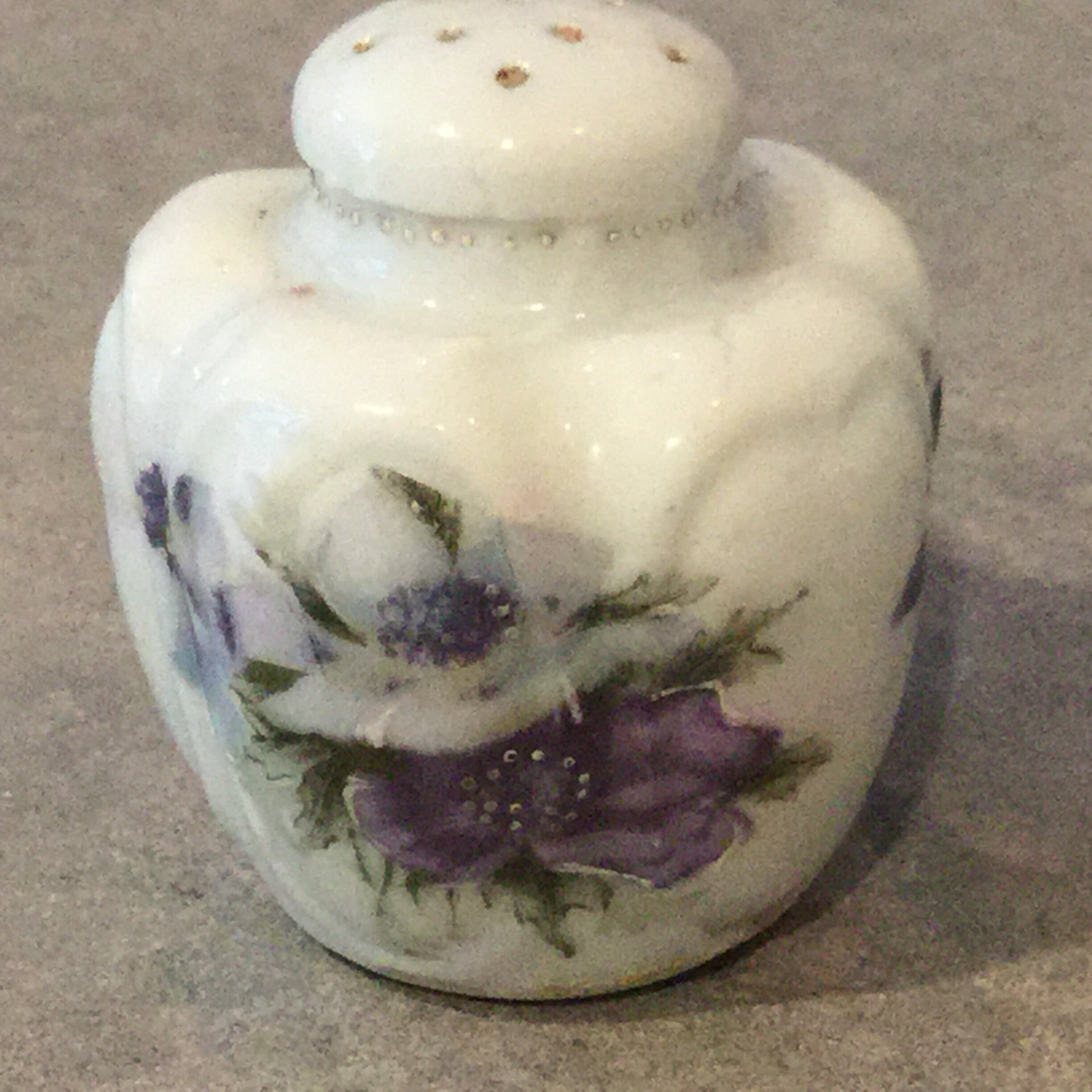 Vintage Hand Painted Ceramic Salt and Pepper Shakers With Purple ...