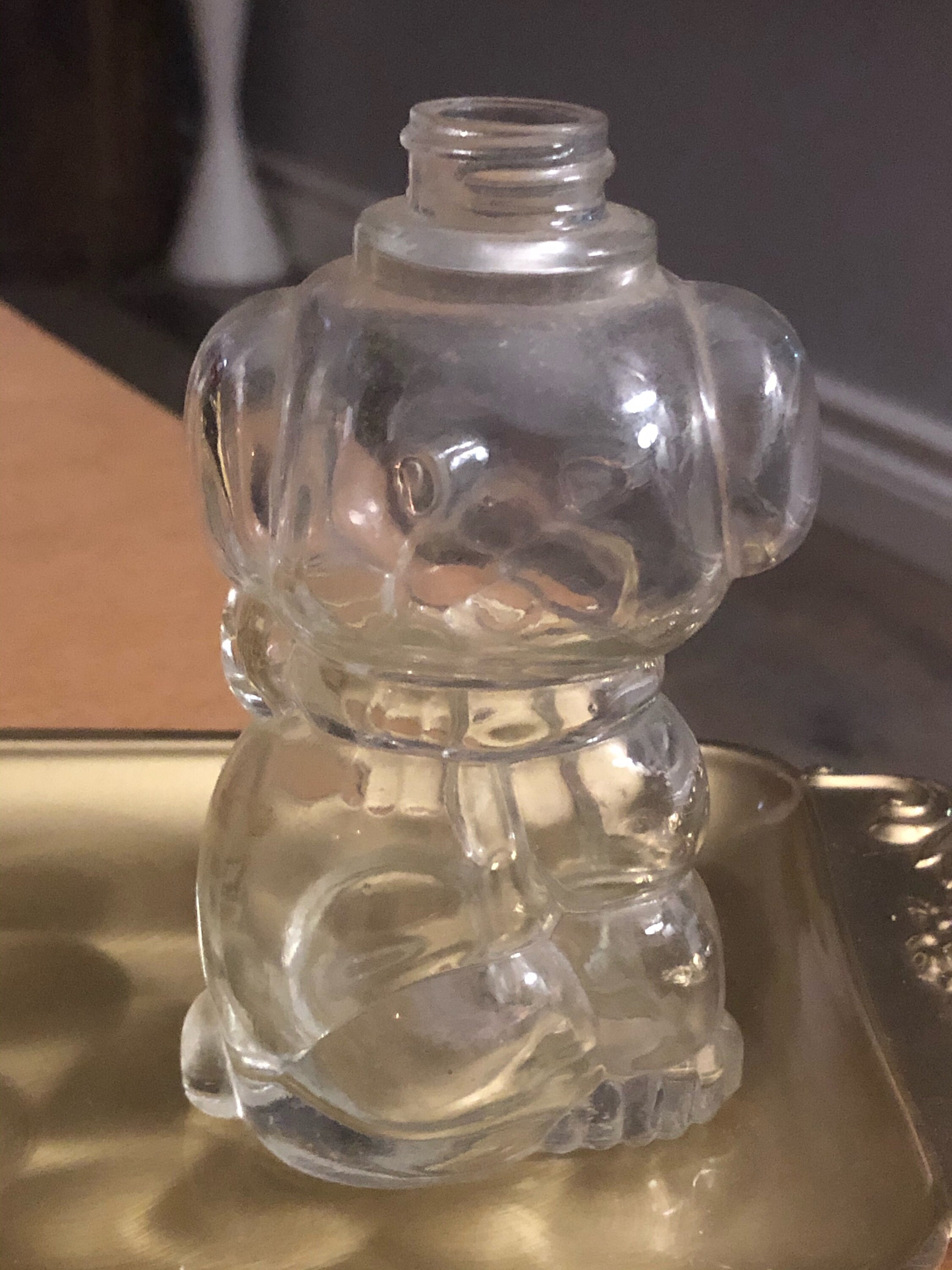 Vintage Clear Glass Dog Container - Etsy