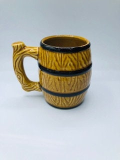 Vintage Barrel Shaped Beer Mugs Set of Two - Etsy