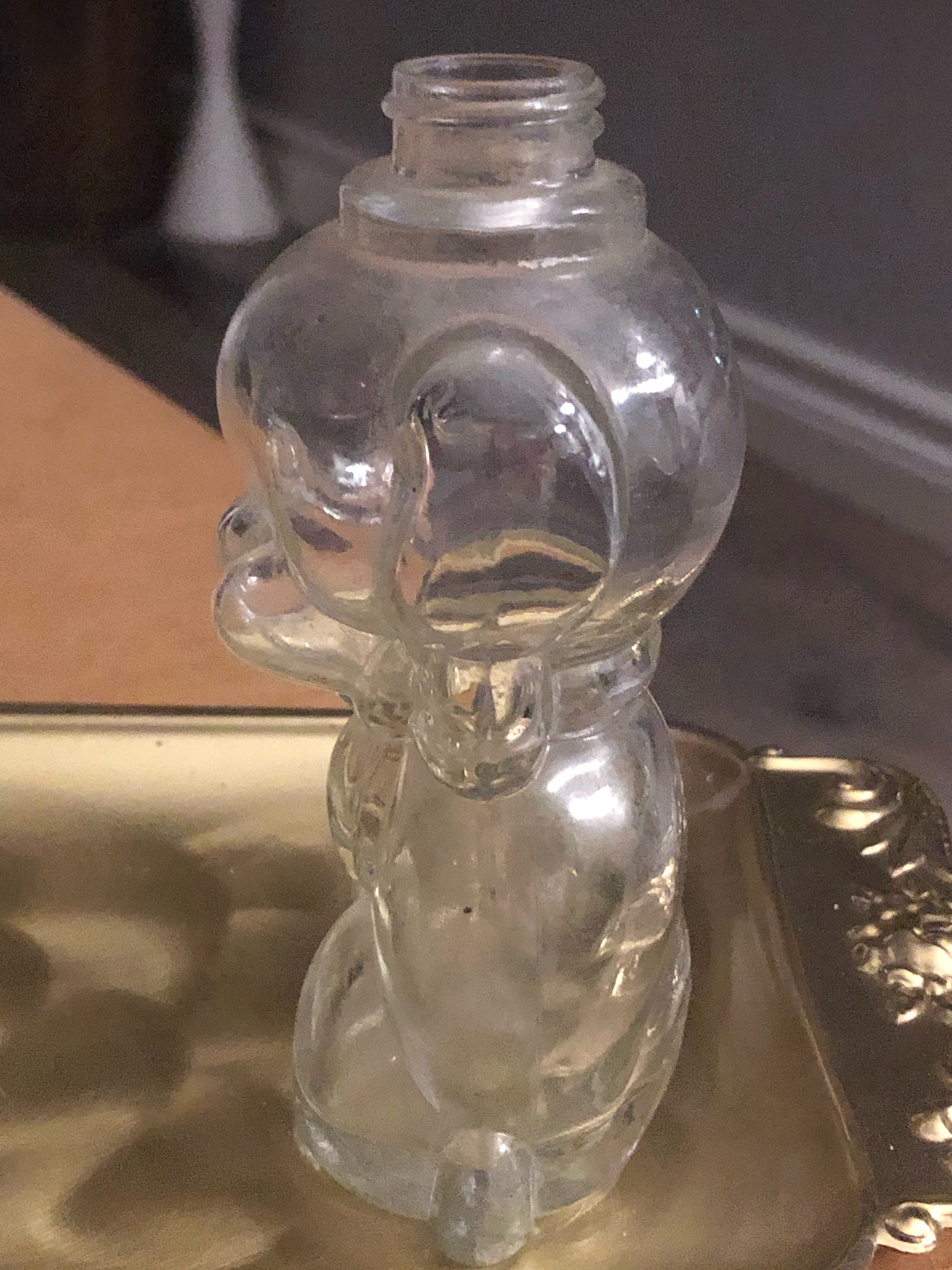 Vintage Clear Glass Dog Container - Etsy