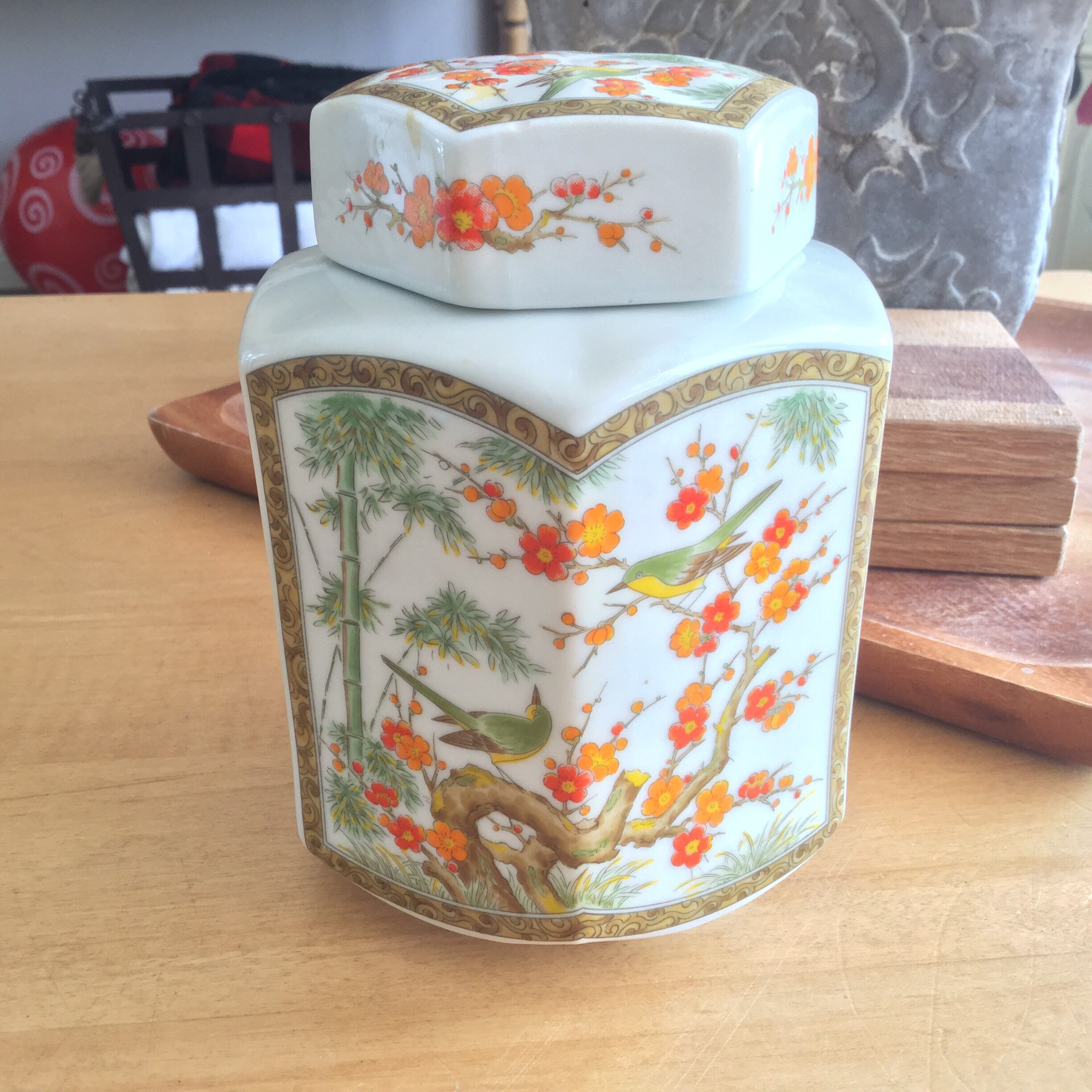 Giftcraft Toronto Ginger Jar hecho en Japan Green Birds en el - Etsy México