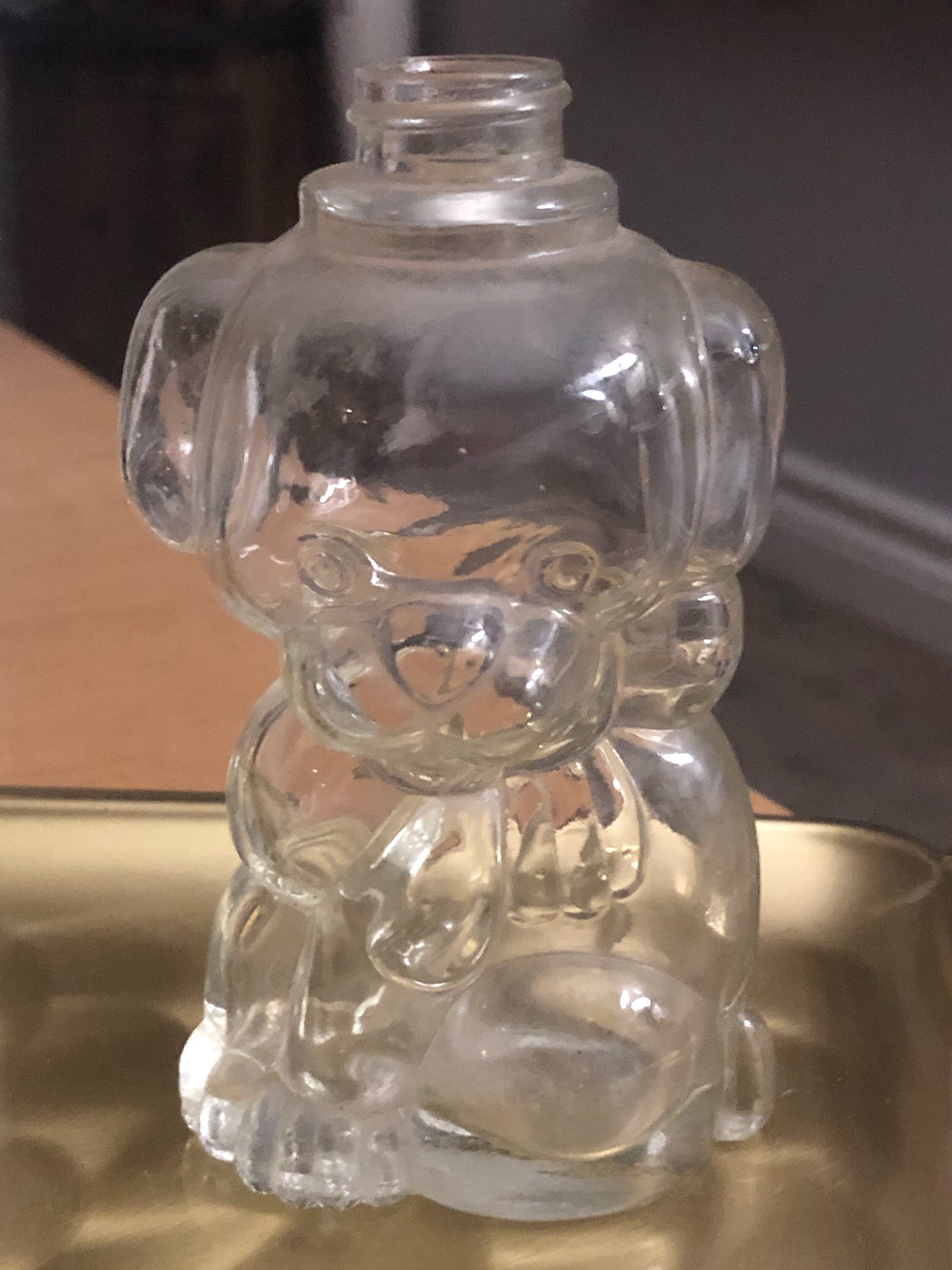 Vintage Clear Glass Dog Container - Etsy