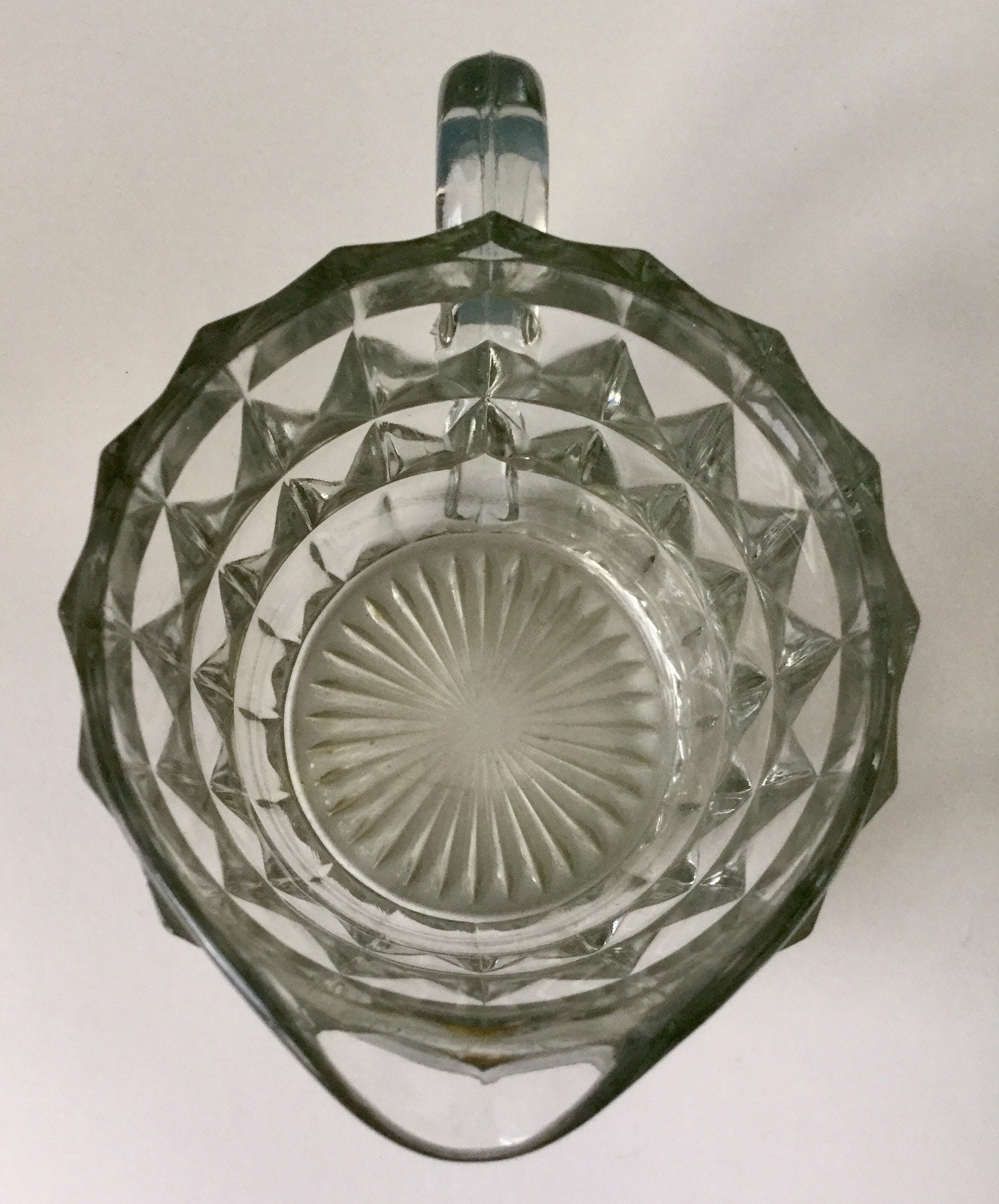 Vintage Cubist Pattern Depression Glass Creamer in Excellent Condition ...
