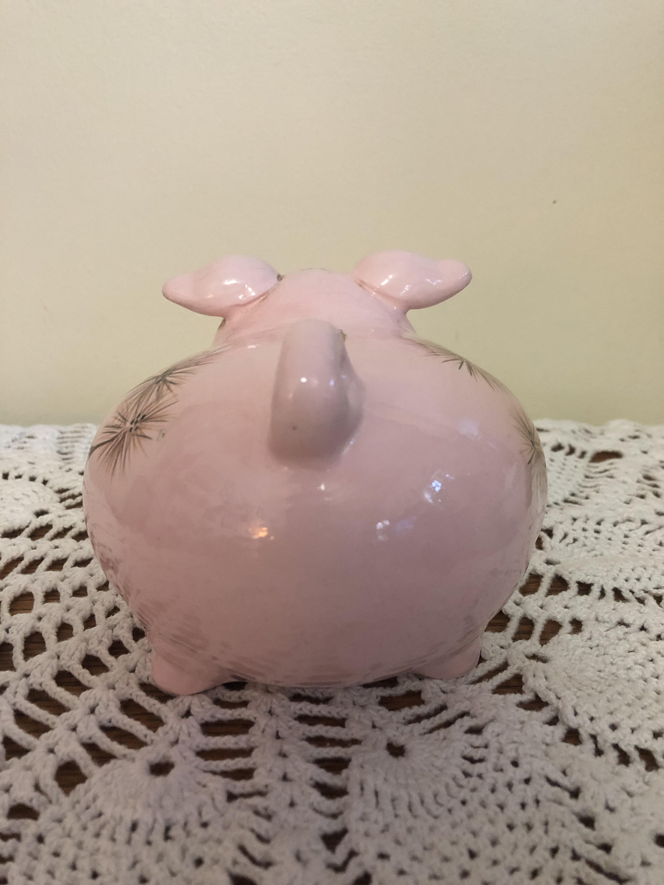 Vintage Ceramic Pig Coin Bank Piggy Bank Pink Pig - Etsy