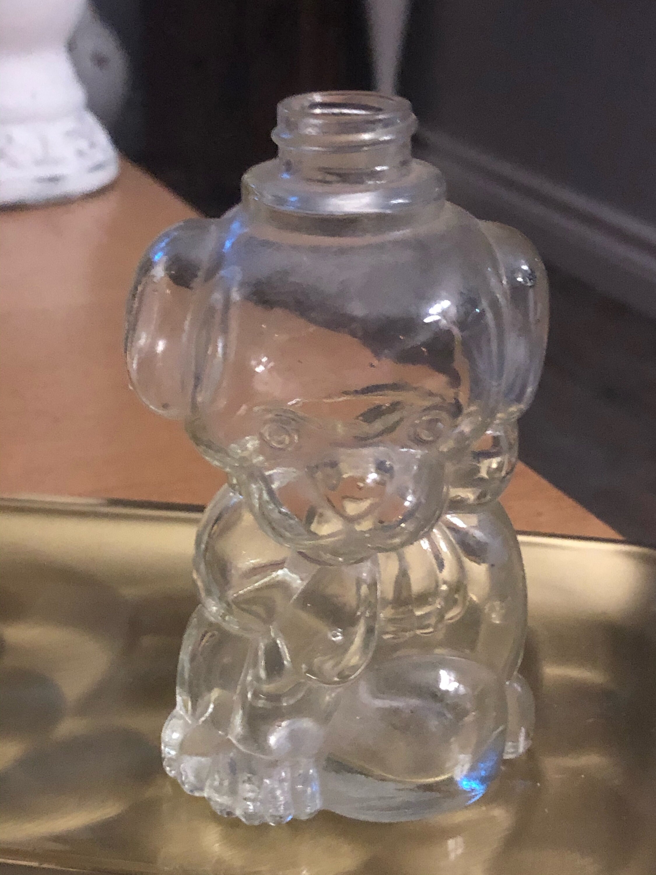 Vintage Clear Glass Dog Container - Etsy