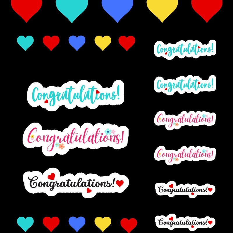 Congratulations Stickers - Etsy