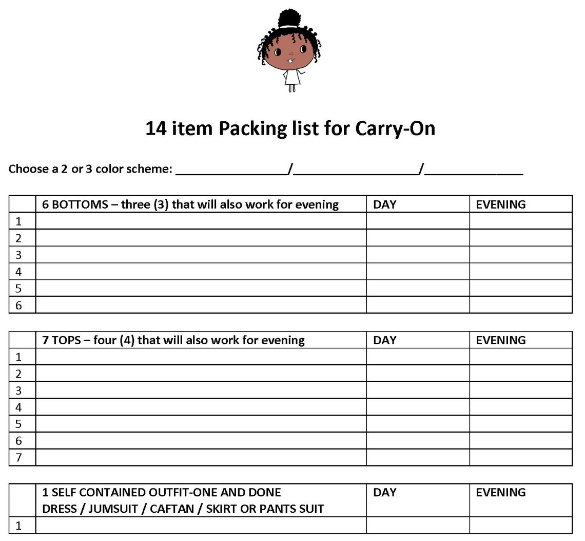 Ultimate Carryon Packing List - 8x11 and A4 Size - Instant Download - Etsy