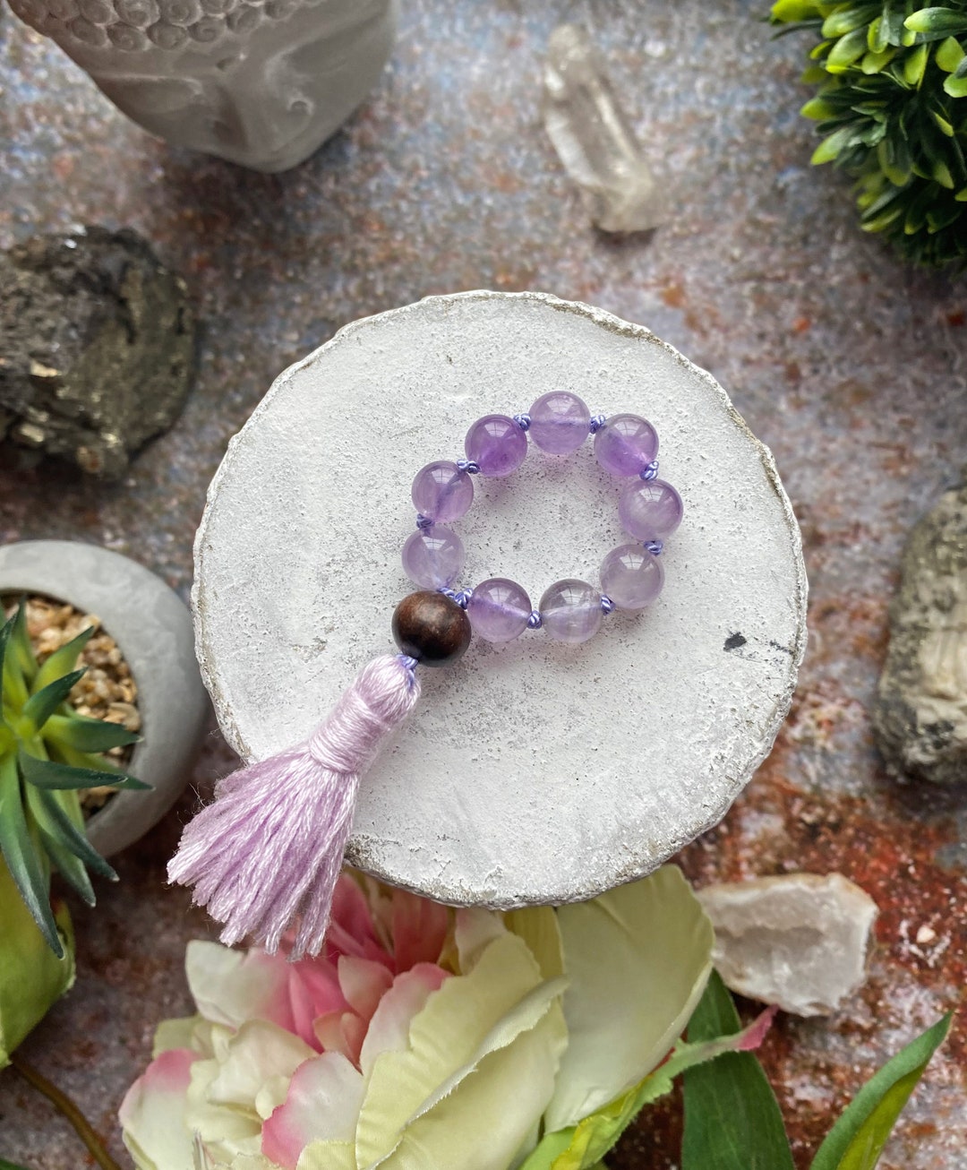 Mini Mala SPIRITUALITY, Finger Jewelry, Amethyst Meditation Jewelry ...