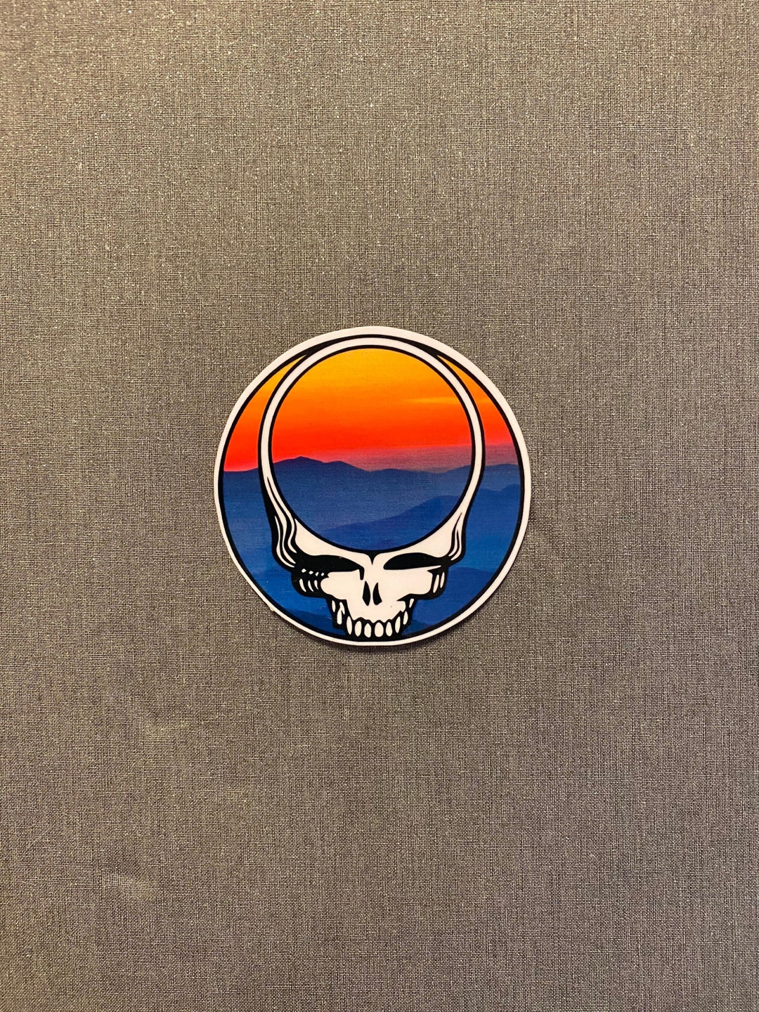 Grateful Dead Blue Ridge Mountain Sunset Stealie | Blue Ridge Sticker ...