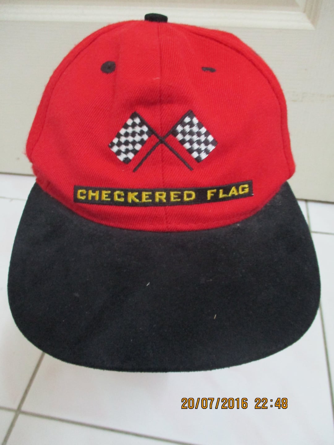 Rare Vintage CHECKERED FLAG Cap, Racing, Finishing Line, Ref Color ...