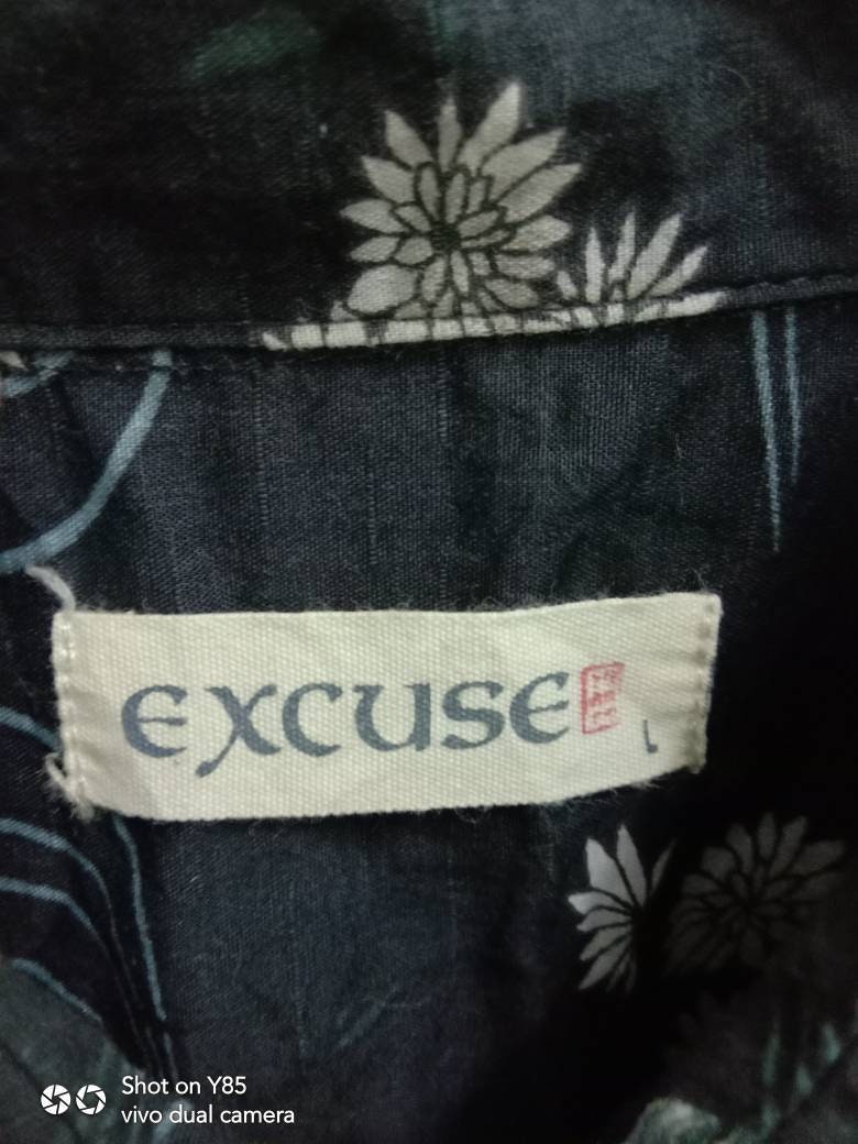 Vintage EXCUSE Hawaiian Shirt,gold FISH Motive,sakura Beach Hawaii ...