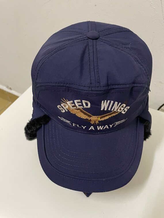 Rare Vintage SPEED WINGS Hat, Fly A Way hat, ear cove… - Gem
