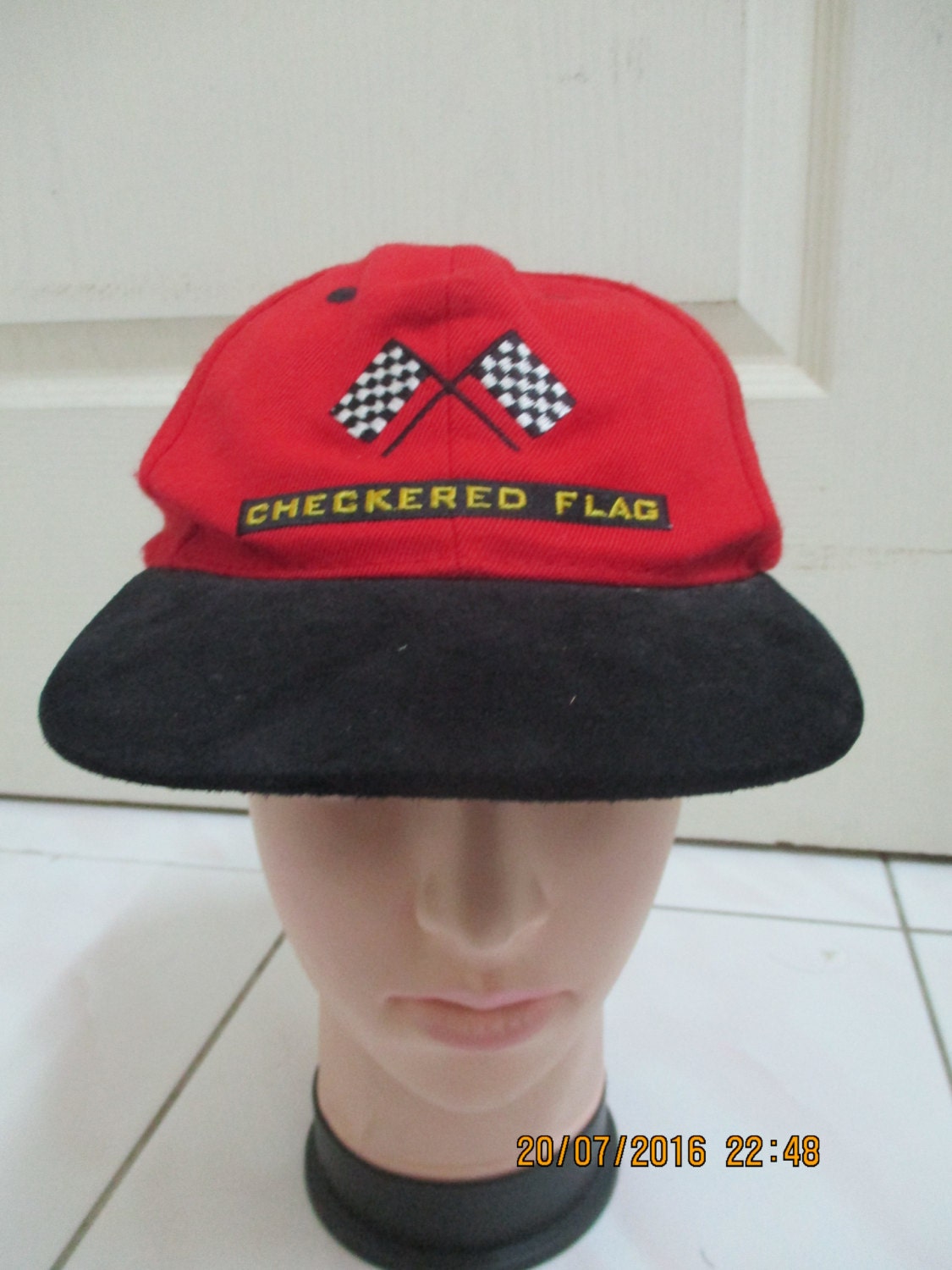 Rare Vintage CHECKERED FLAG Cap Racing Finishing Line Ref - Etsy