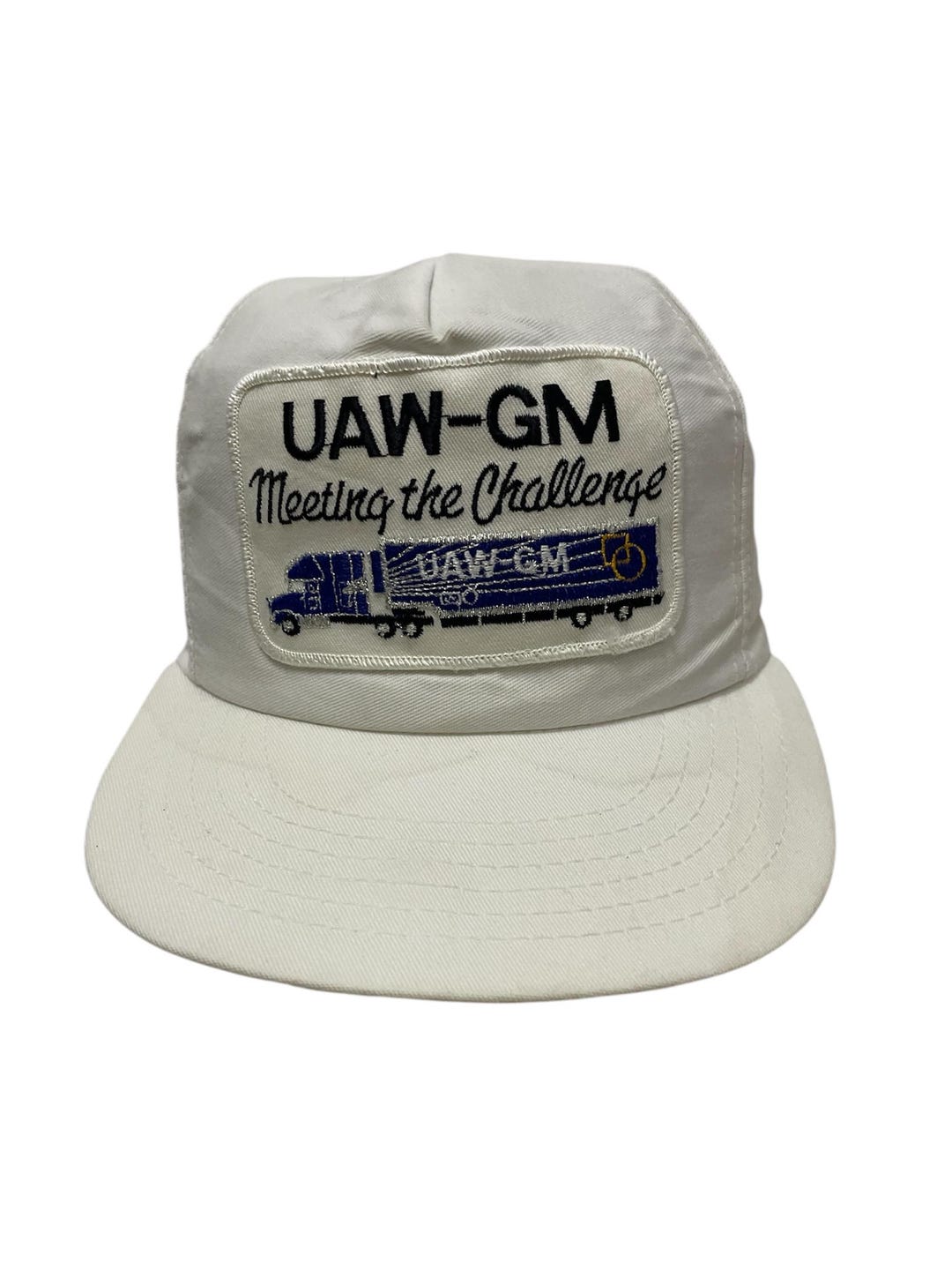 Rare Vintage UAW-GM Hat Cap, Meeting the Challenge, Big Patches, Big ...