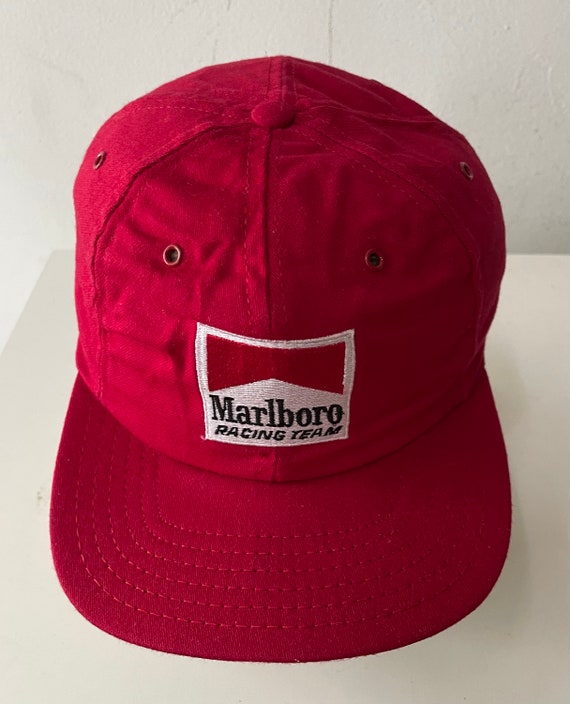 Rare Vintage MARLBORO RACING TEAM Hat, embroidered lo… - Gem