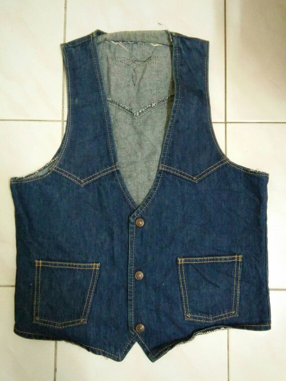 Rare Vintage FARAH Denim Vest, Farah jacket, Farah ve… - Gem