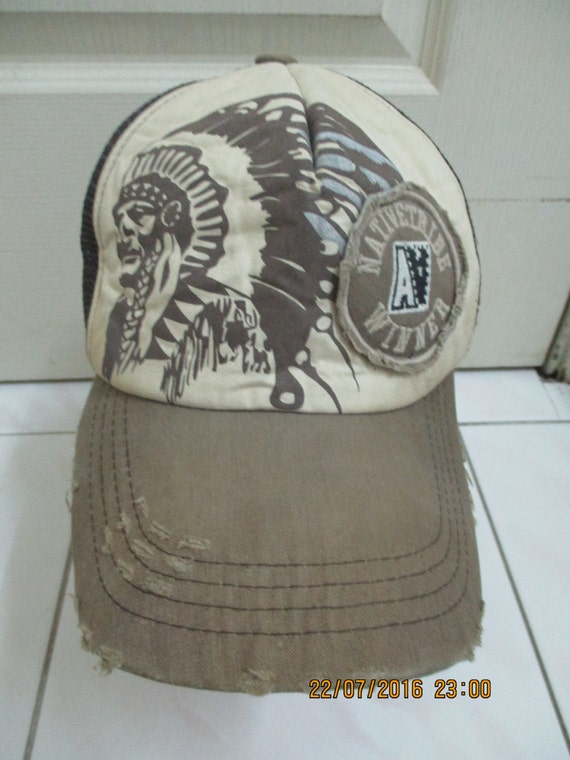 Rare Vintage NATIVE TRIBE Winner Hat Cap, Red Indian … - Gem