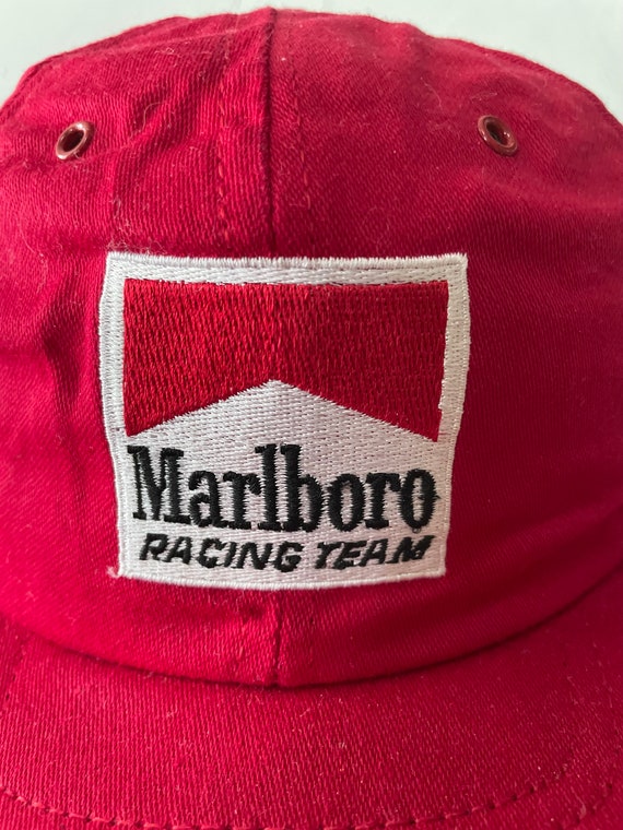 Rare Vintage MARLBORO RACING TEAM Hat, embroidered lo… - Gem