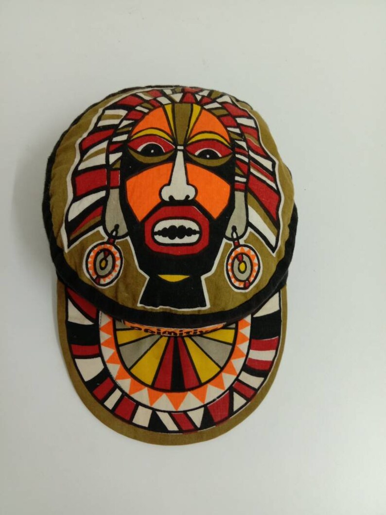 Rare Vintage PRIMITIVE Hat, Aztec Tribal, Abstract, Sportswear, Sport ...
