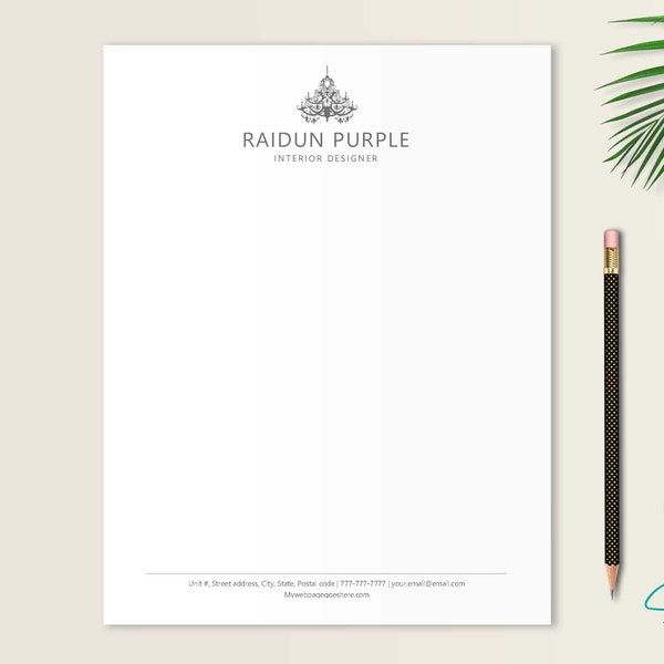 Interior Design Letterhead Template - Etsy